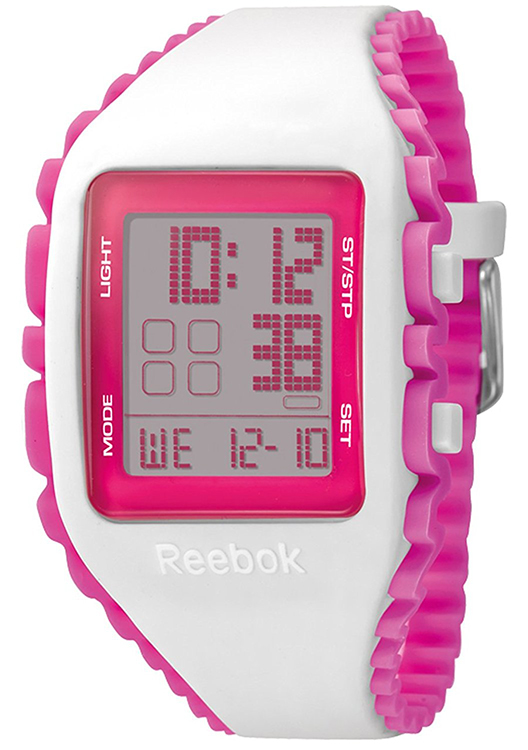 Reebok Men's Workout Z1G Digital Watch White with Pink RF-WZ1-G9-PWIP-PP