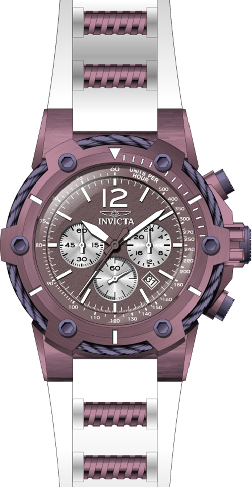 Invicta Men Bolt Quartz Chrono 100m Purple Stainless Steel/Silicone ...