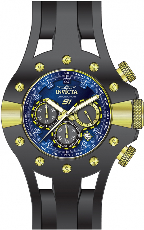 Invicta Men's S1 Rally Quartz Blue Dial Stainless Steel/Silicone Watch ...