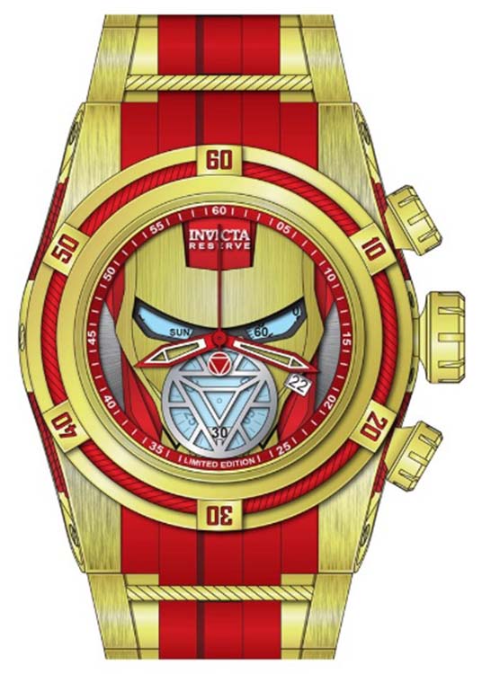 Invicta Men's Marvel Quartz Chrono 200m Stainless Steel/Red Silicone ...