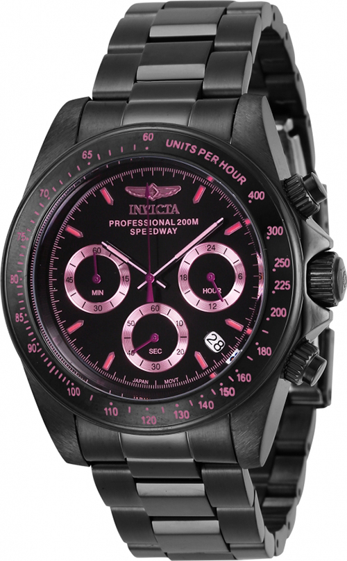Invicta Men's Speedway Quartz Chrono 200m Black Stainless Steel Watch 27773