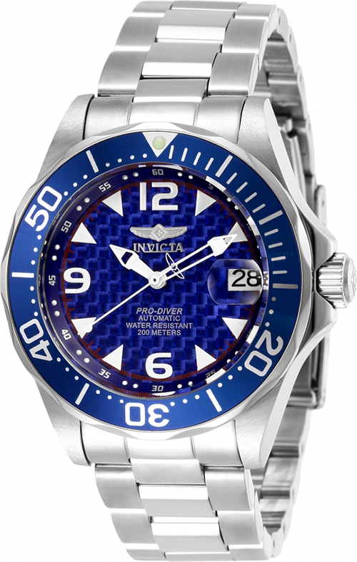 Invicta Men's Pro Diver Automatic 200m Blue Dial Stainless Steel Watch 3479
